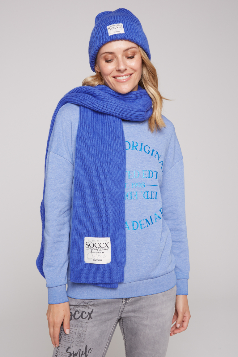 CAMP DAVID & SOCCX | Schal in Rippstrick mit Label Patch vividblue | none
