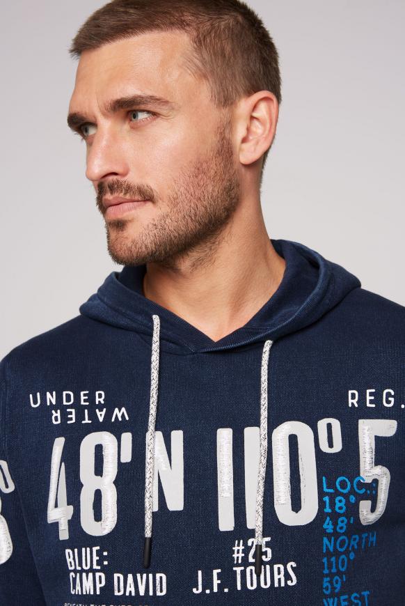 CAMP DAVID & SOCCX | Kapuzenpullover mit Saum-Layering blue navy | XXXL
