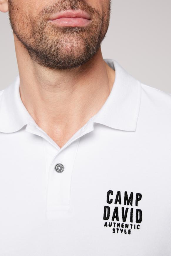CAMP DAVID & SOCCX | Basic Pikee-Polo mit Logo-Stickerei opticwhite